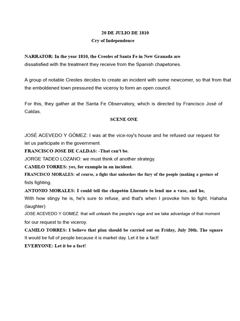 Script July 20, 1810 | PDF