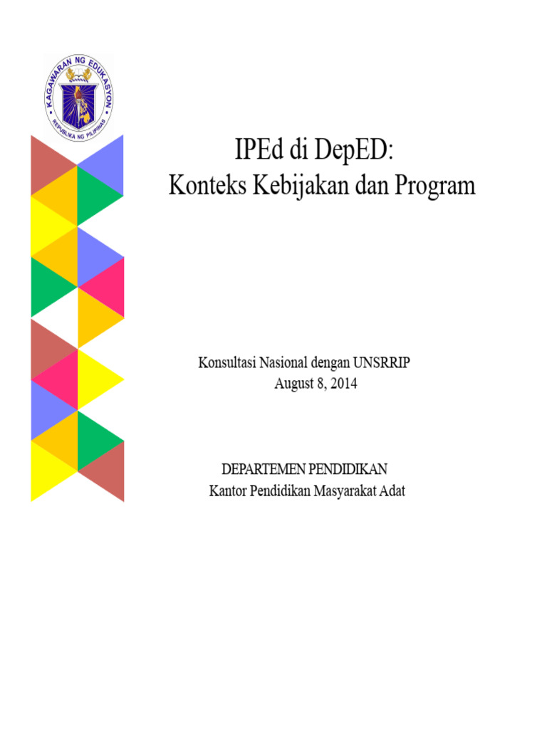Iped Dalam Konteks Kebijakan Dan Program Deped | PDF