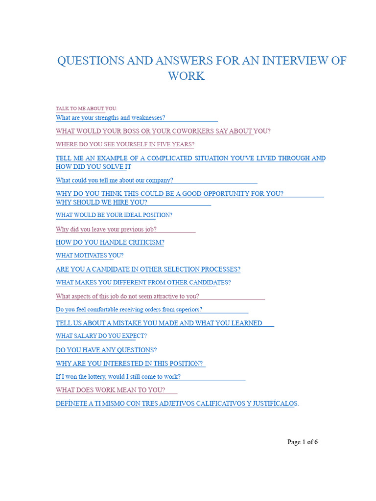 Essential Interview Questions and Answers | PDF | Job Interview | Business