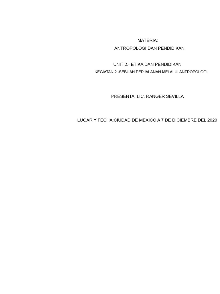 Peta konseptual Antropologi pendidikan | PDF