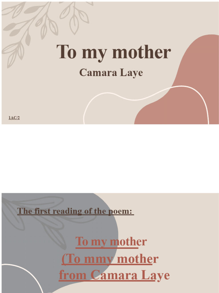 To My Mother | PDF