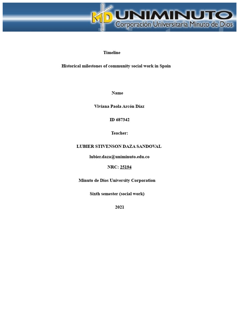Timeline COMMUNITY SOCIAL WORK | PDF | Economies