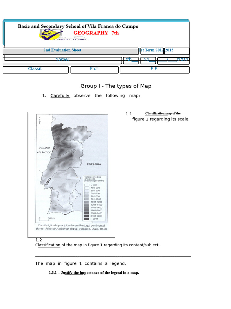 7th Grade Test Scales | PDF | Map