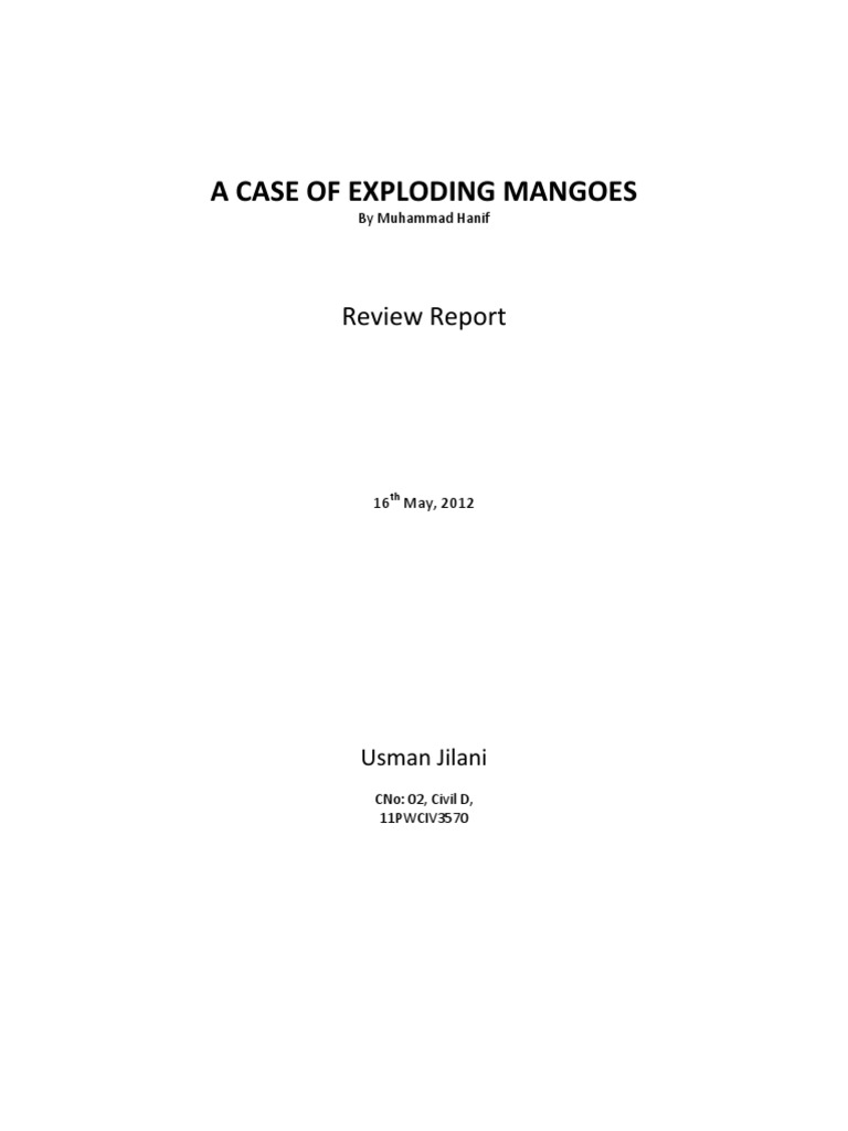 A Case of Exploding Mangoes | PDF | Muhammad Zia Ul Haq | Violence