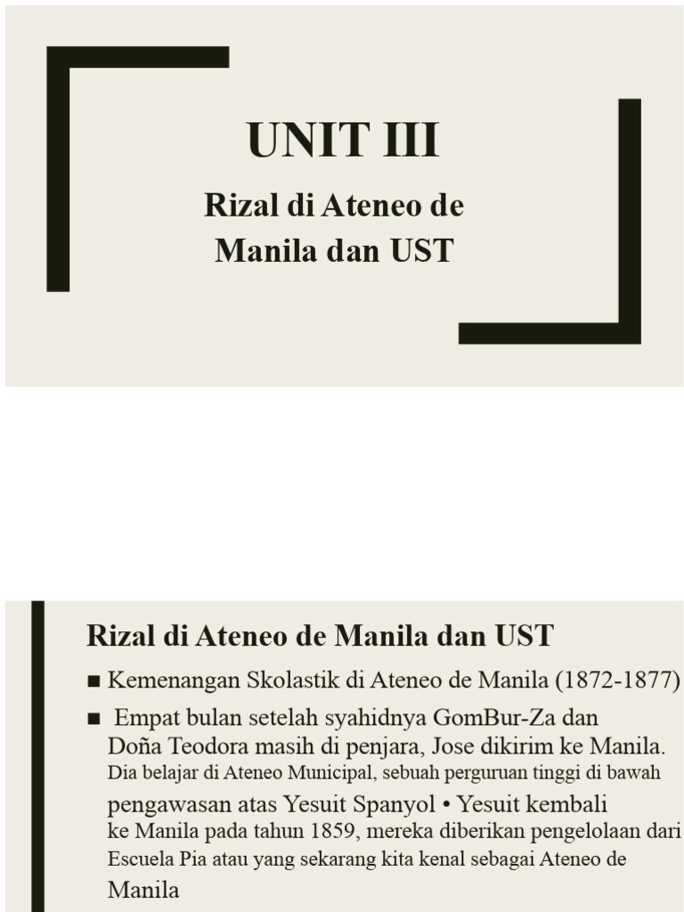 Rizal di Ateneo dan UST: Pendidikan Awal | PDF