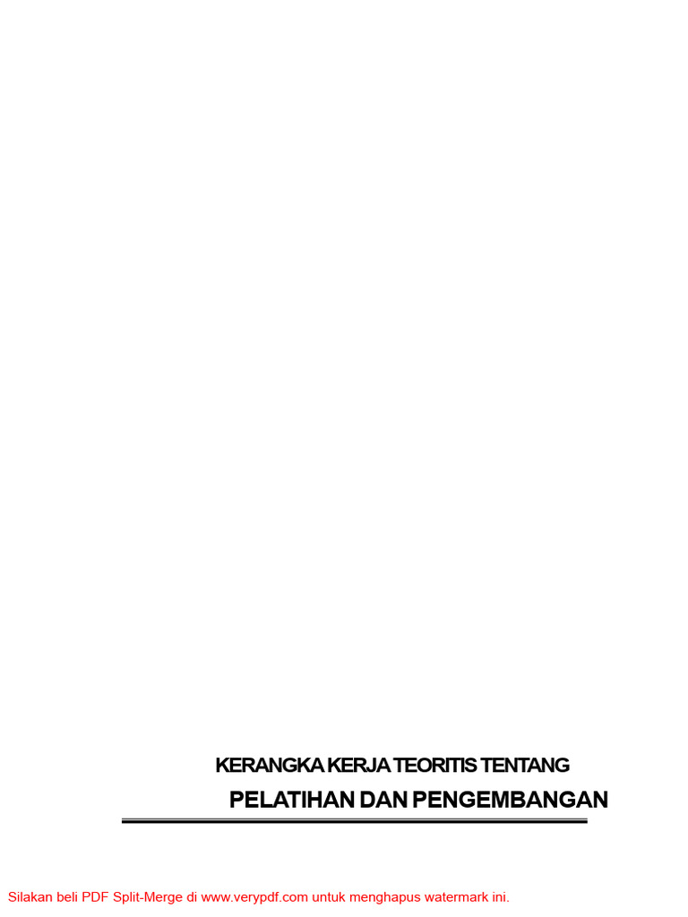 Kerangka Teoritis Pelatihan dan Pengembangan | PDF