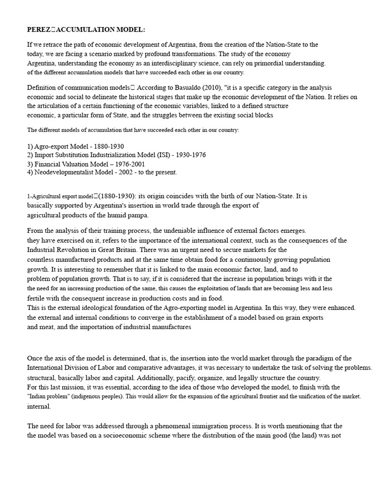 Argentina's Economic Accumulation Models | PDF | Economies | Economics