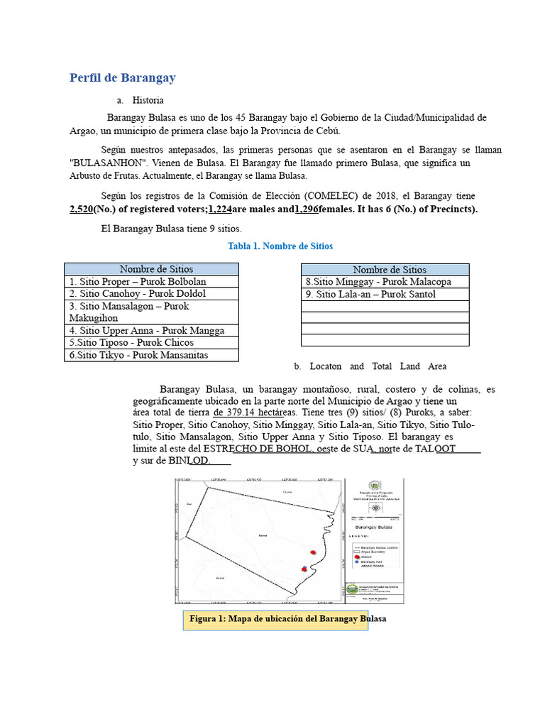 Perfil del Barangay Bulasa en Argao | PDF | Gestión de residuos ...