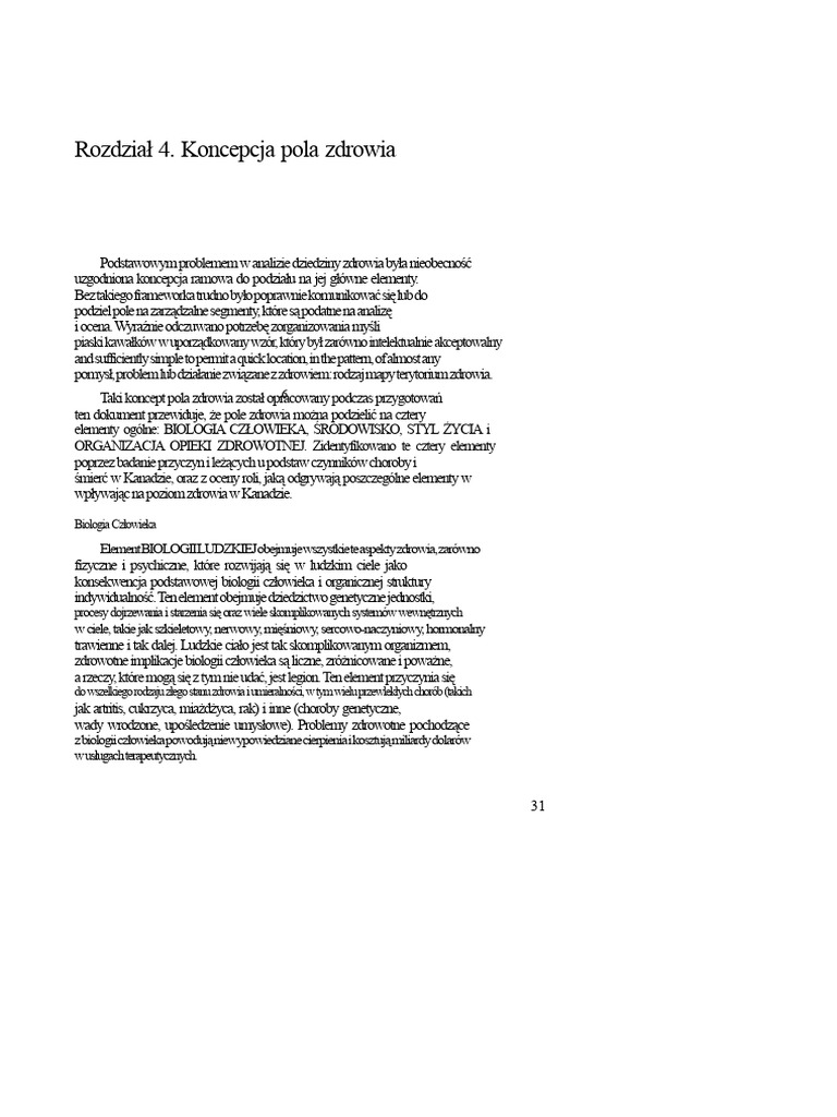 Koncepcja zdrowia | PDF