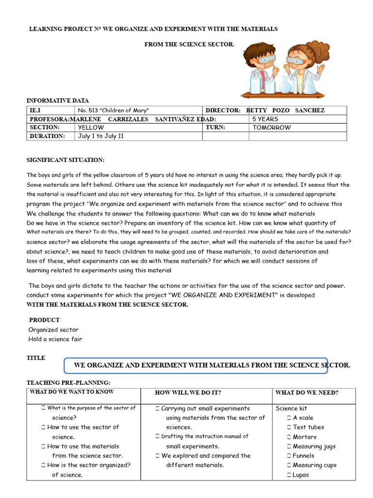 Organizing Science Materials for Kids | PDF | Experiment | Science