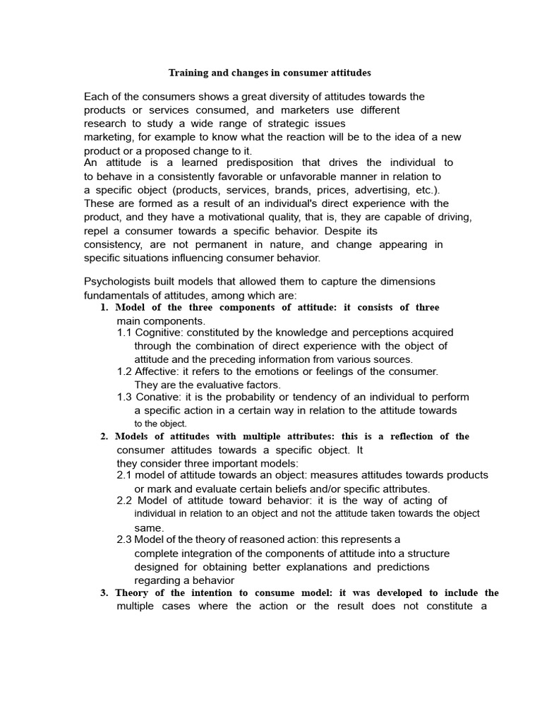 Consumer Attitudes and Marketing Strategies | PDF | Attitude ...