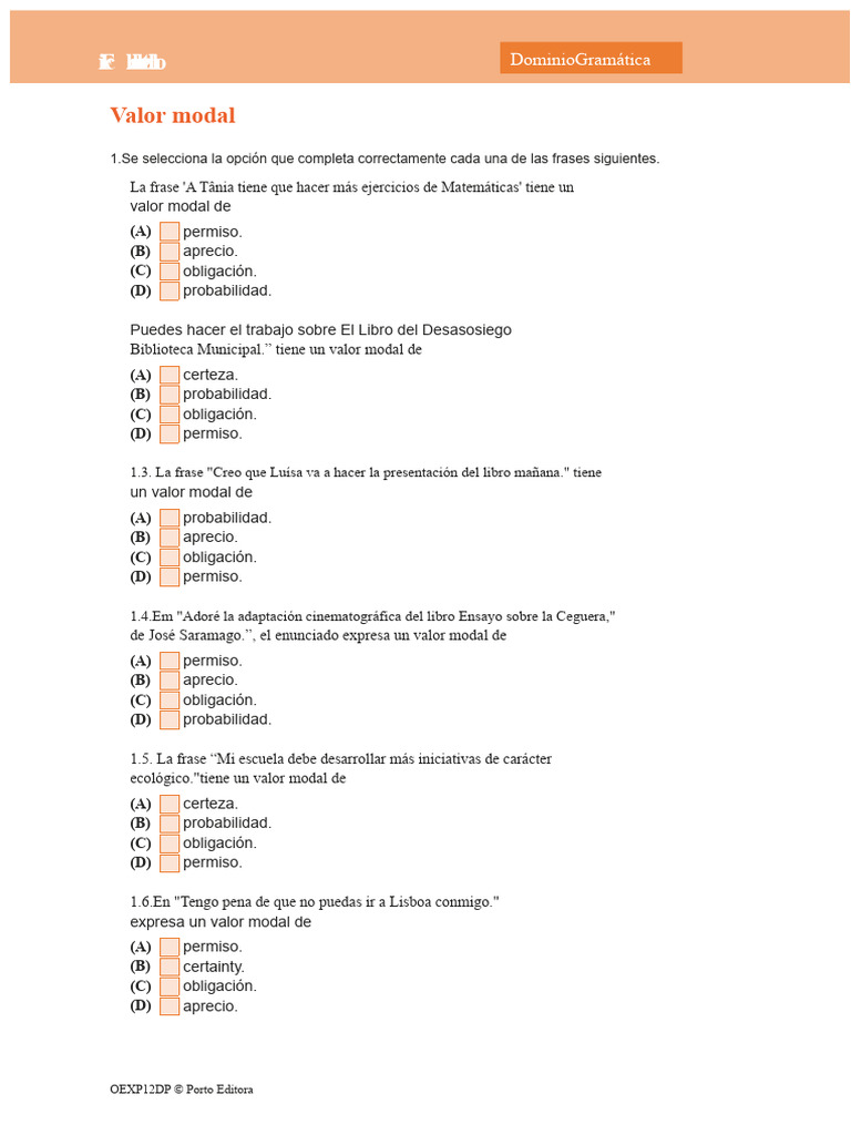 Oexp12 Ficha Gramatica Valor Modal | PDF