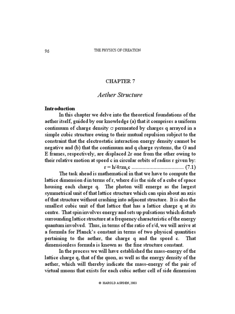 Aether Structure: The Physics of Creation | PDF | Electric Charge ...
