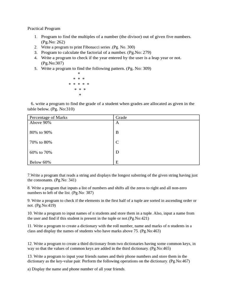 Practical Program 2025-26 | PDF | Computer Programming