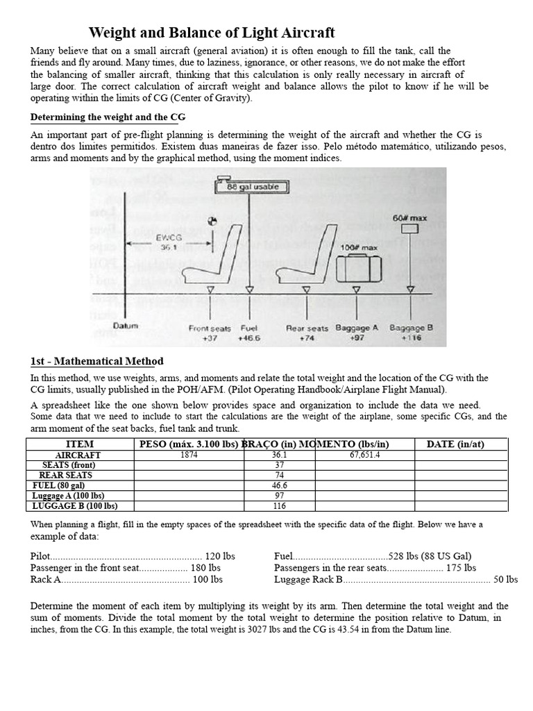 Weight and Balance of Light Aircraft | PDF | Aircraft | Aviation
