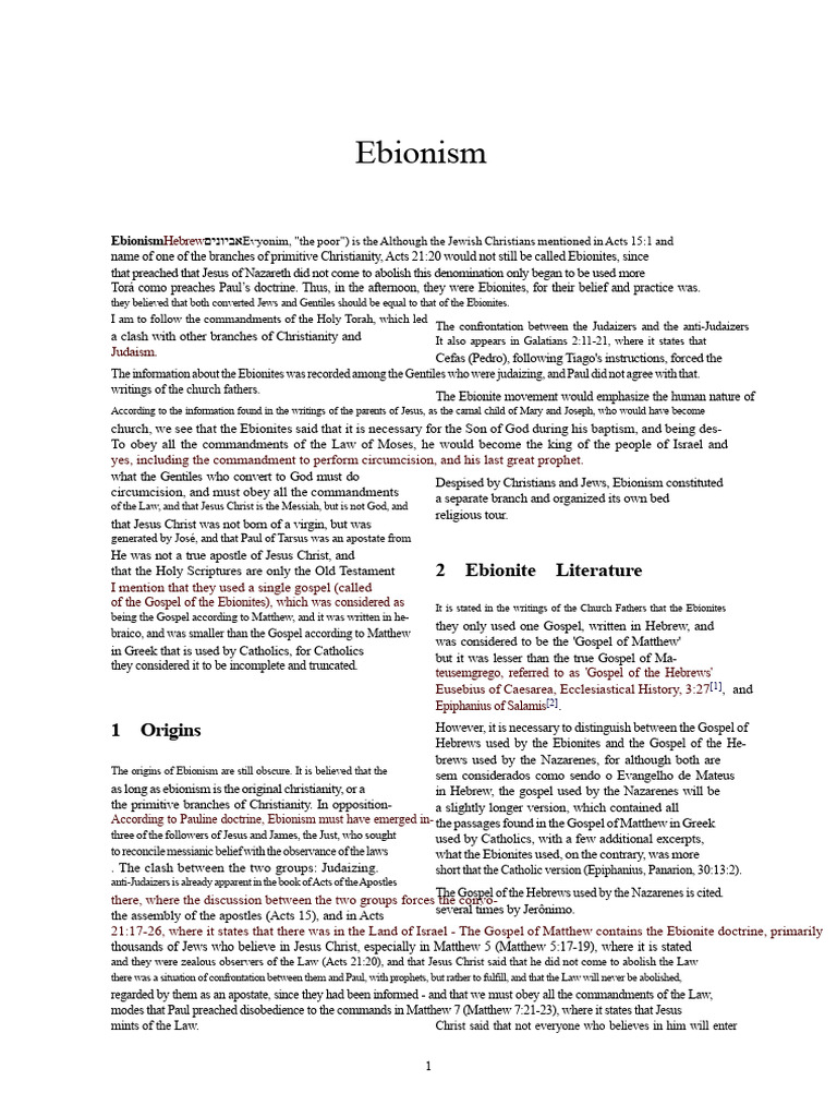 Ebionites | PDF | Jesus | Acts Of The Apostles