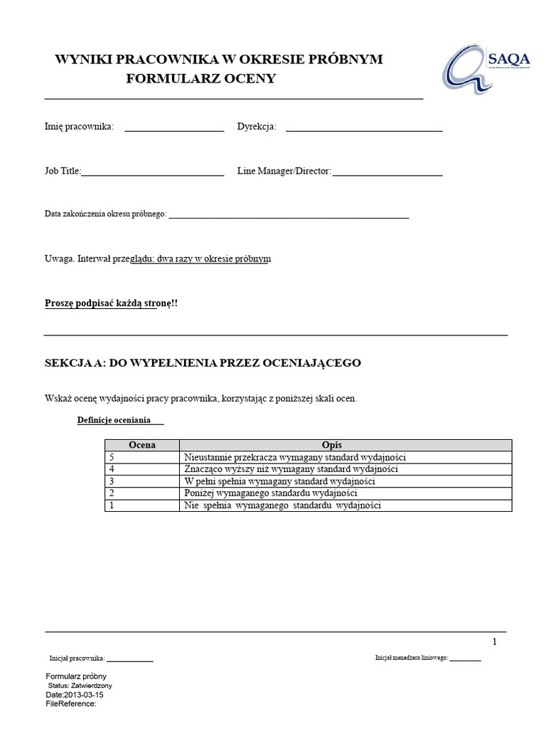 Formularz Probacji Wersja 5 | PDF