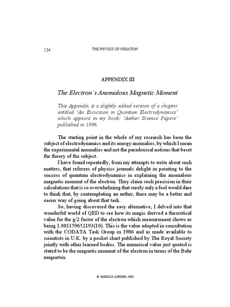 The Electron's Anomalous Magnetic Moment | PDF | Quantum Electrodynamics | Electron