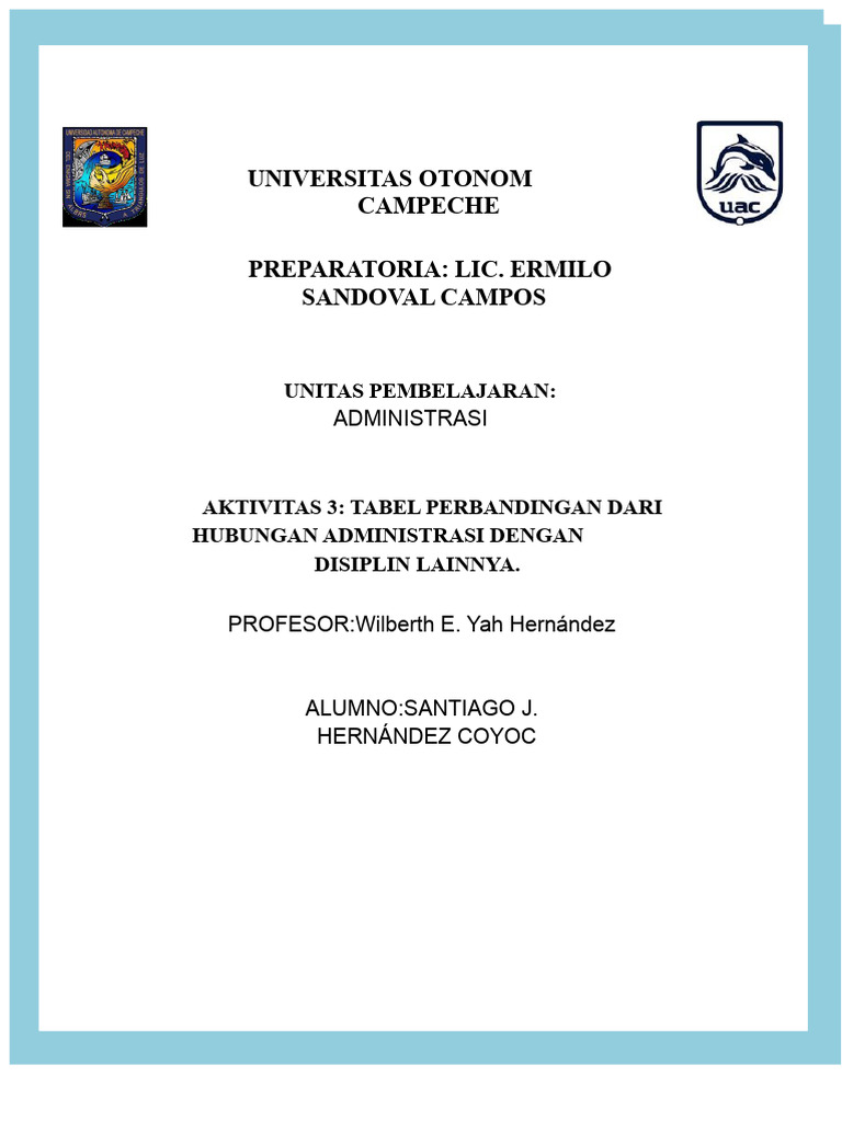 Tabel Perbandingan Hubungan Manajemen dengan Disiplin Lain | PDF