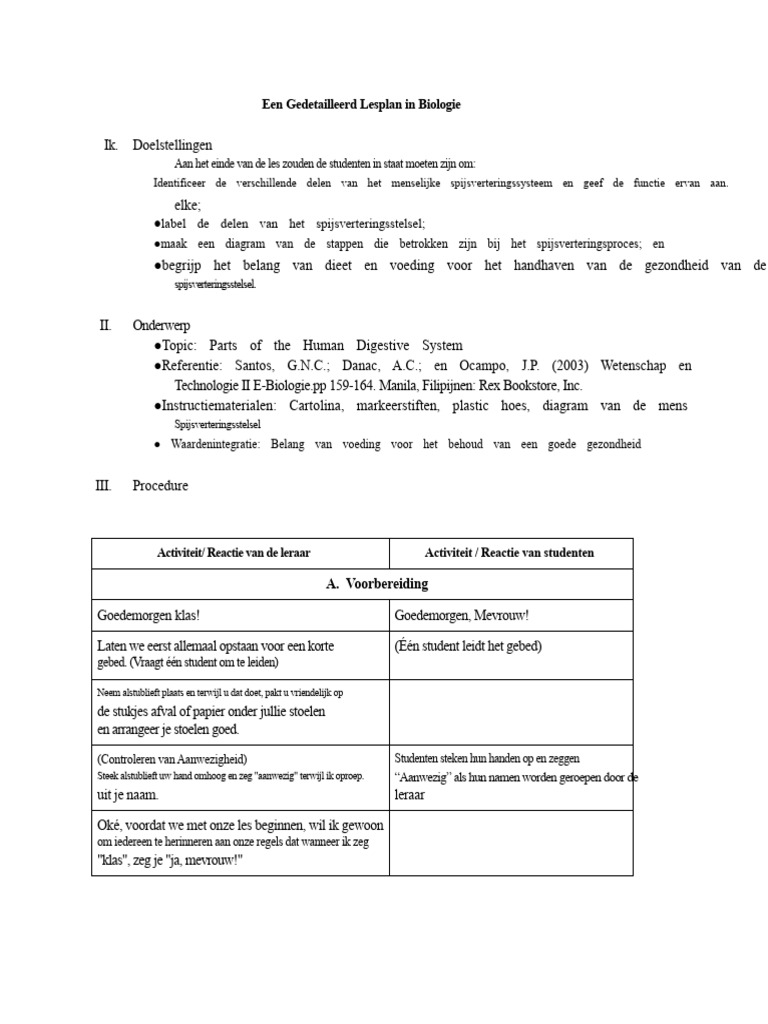 Gedetailleerd Lesplan | PDF