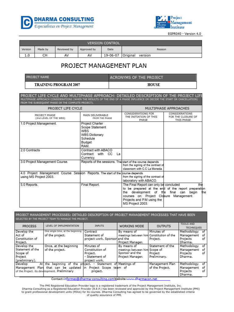 Project Management Plan | PDF | Project Management | Business