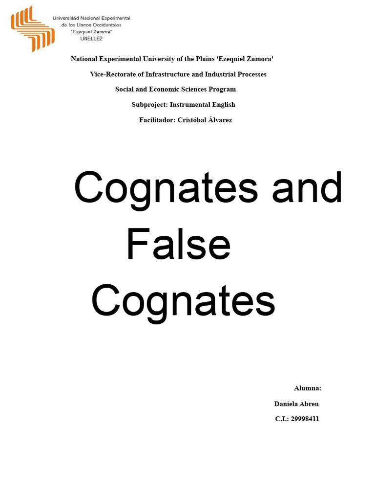 Cognates and False Cognates | PDF | English Language | Spanish Language