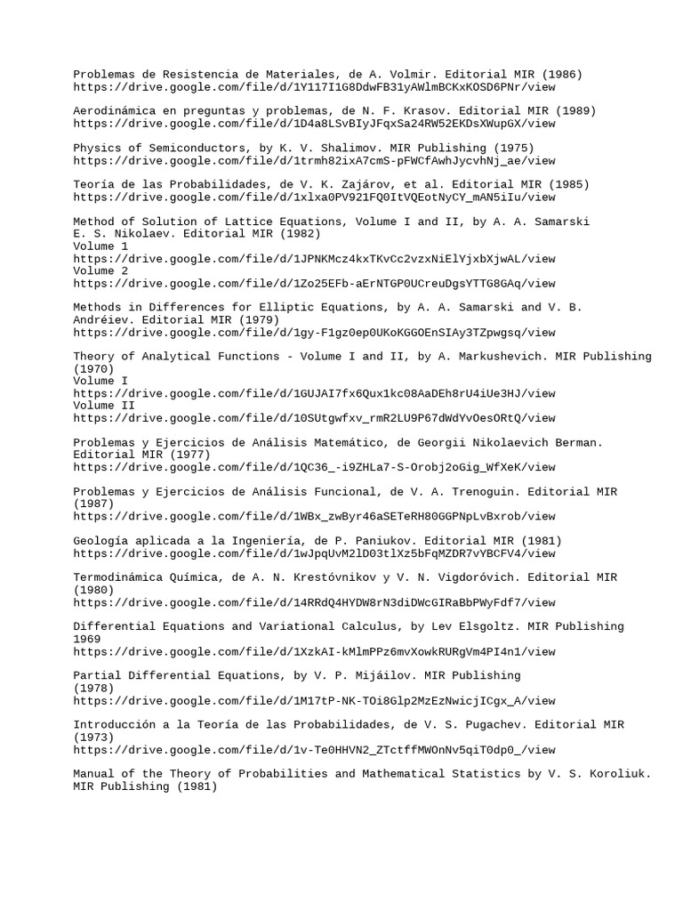 LINKS Collection MIR | PDF | Mathematics | Equations