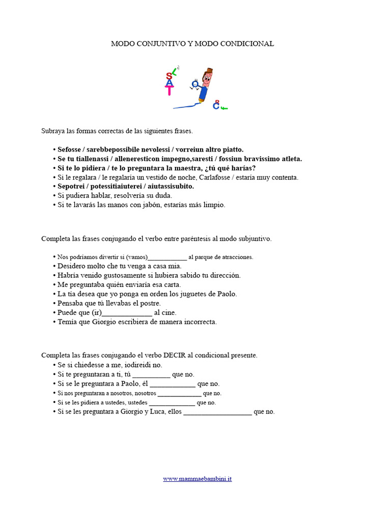 Modo Conjuntivo y Condicional en Italiano | PDF