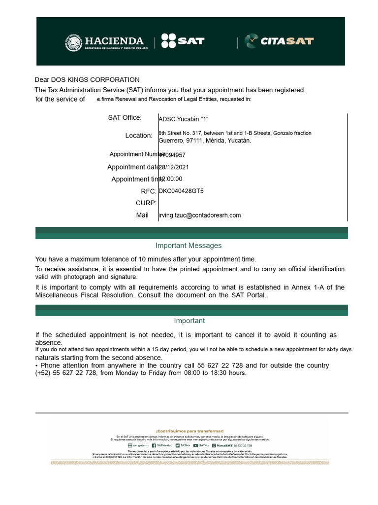 Acknowledgment of Appointment | PDF