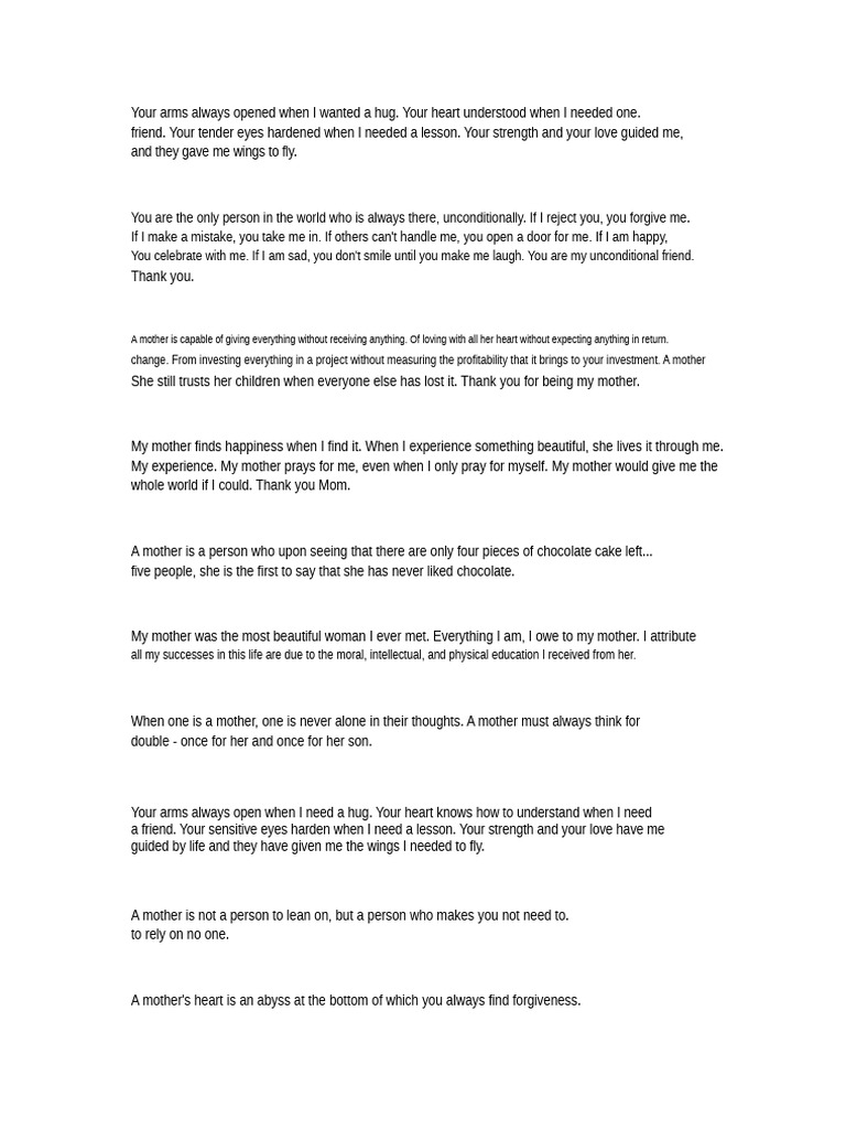 Heartfelt Mother's Day Tribute | PDF | Love