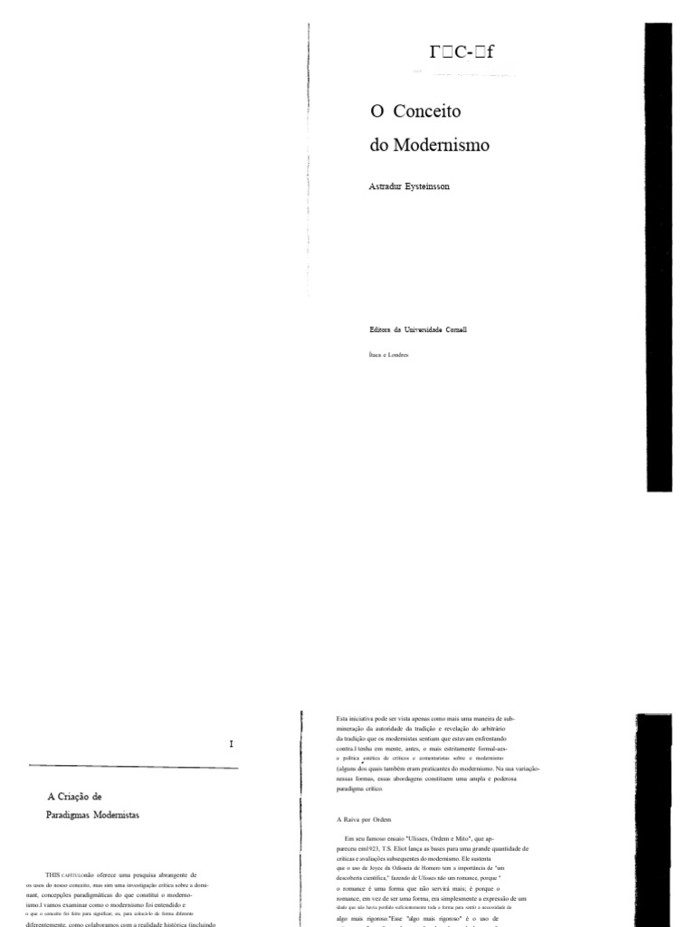 eysteinsson_conceito_de_modernismo.pdf | PDF | Modernismo | Crítica
