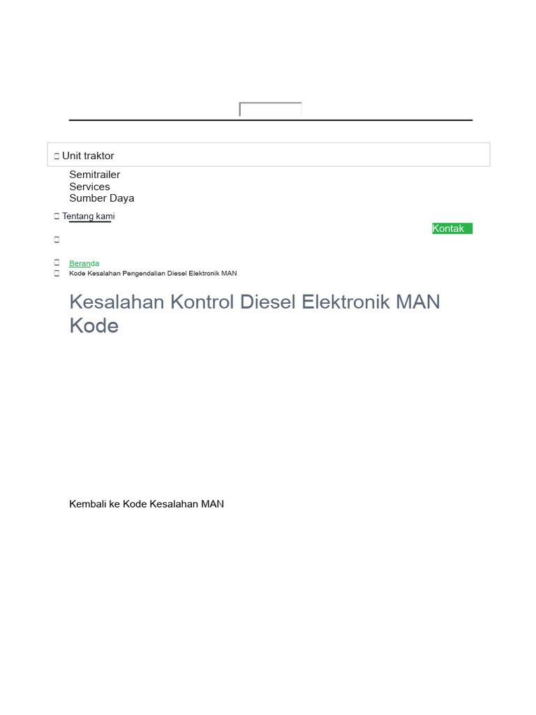 Kode Kesalahan EDC MAN Diesel | PDF