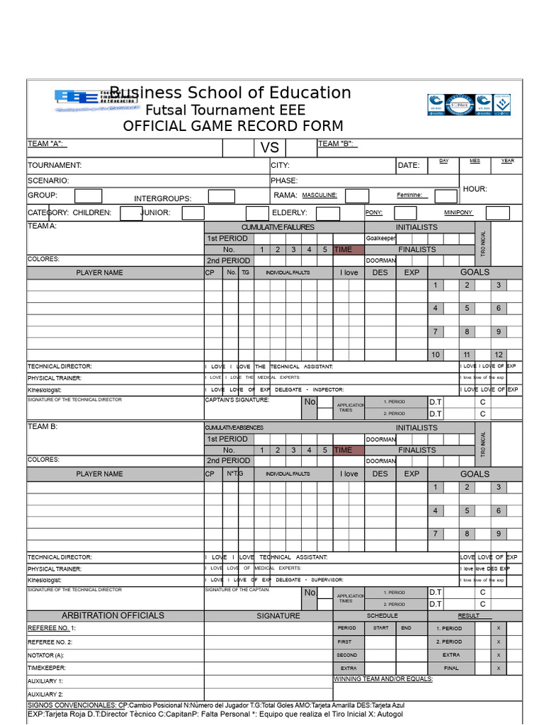 Futsal Form | PDF | Sports | Association Football