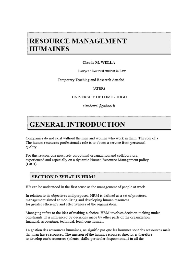 Human Resources Management | PDF | Human Resource Management | Employment