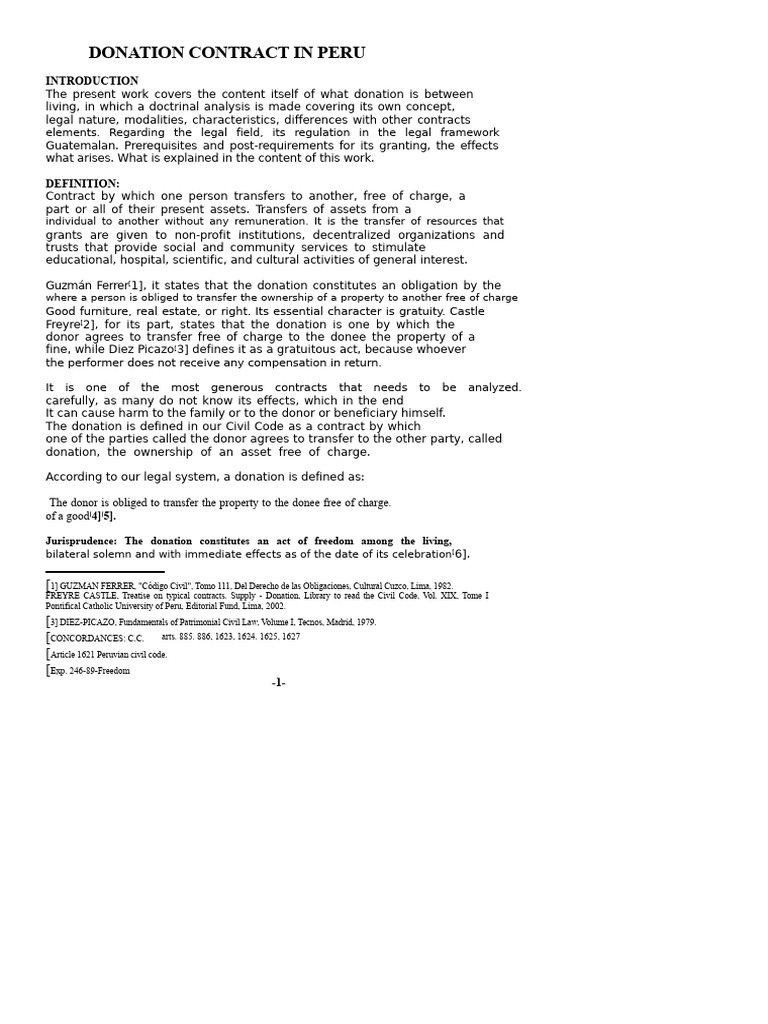 Donation Contract in Peru | PDF | Property | Ownership