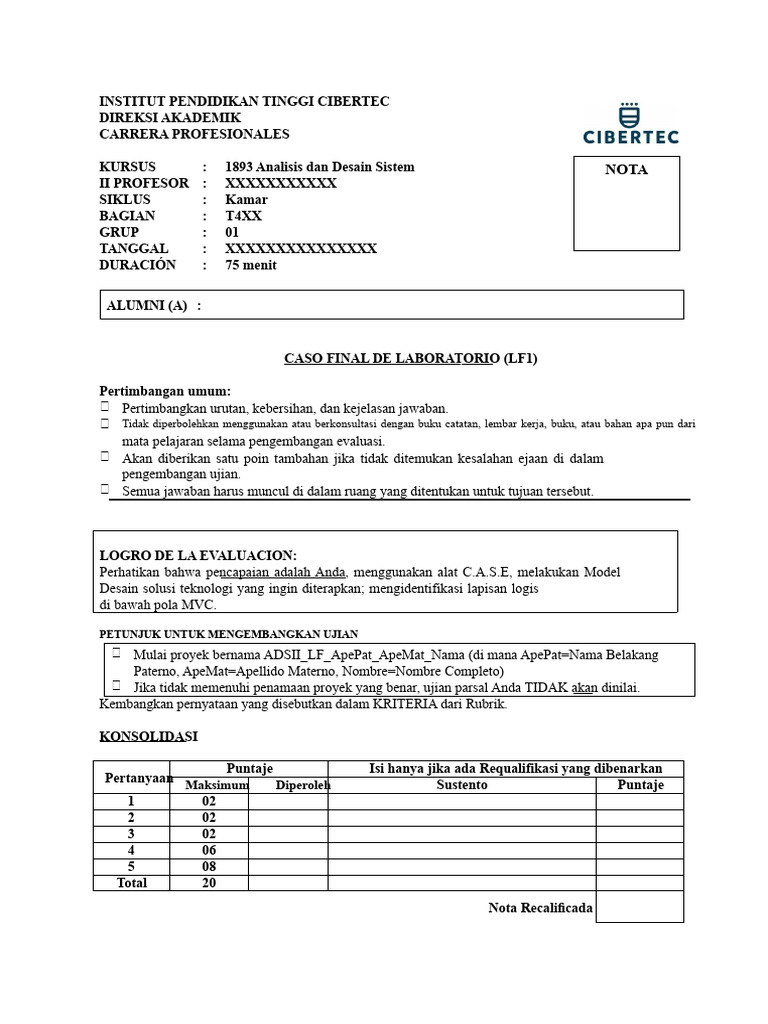 7.- PE 2022 04 CL3 Analisis dan Desain Sistem II (1893) | PDF