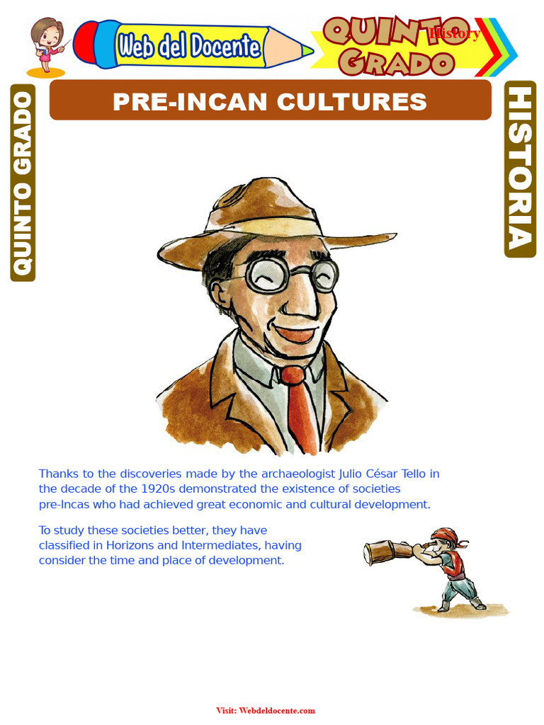 Pre-Inca Cultures For Fifth Grade of Primary School | PDF