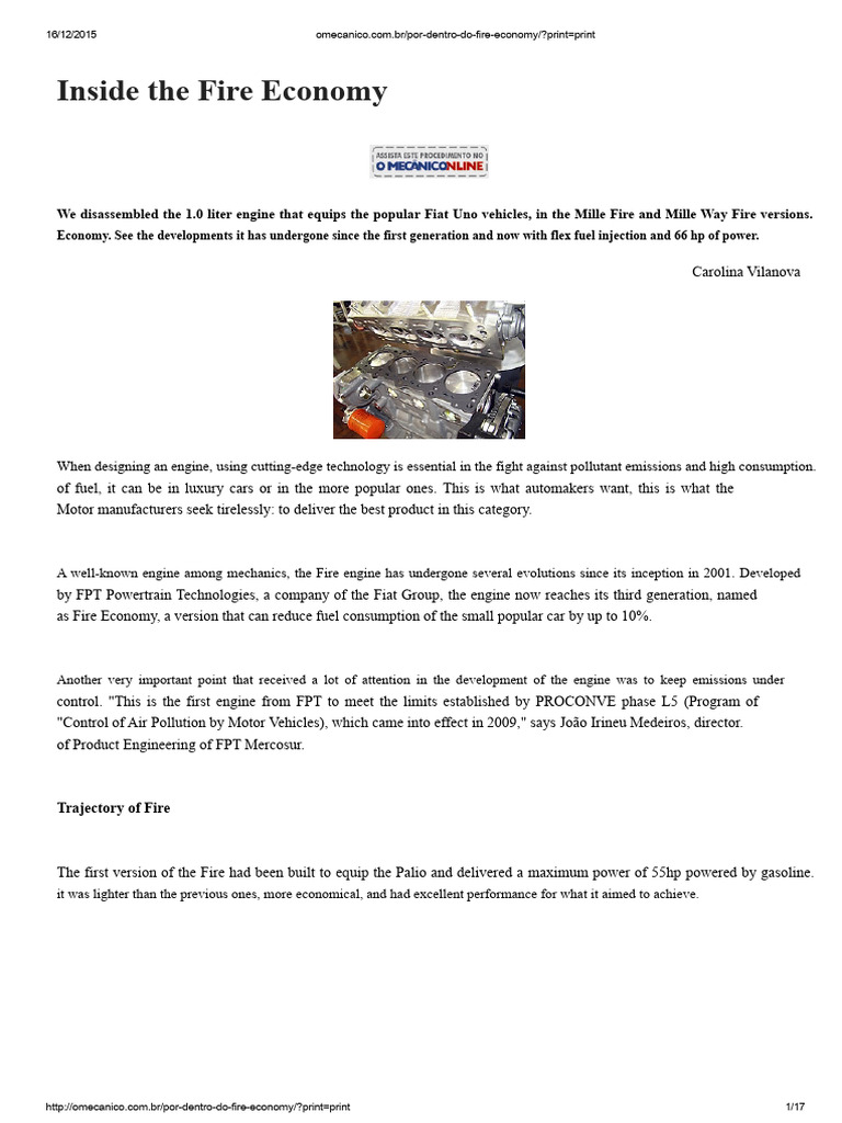 Inside the Fiat Fire Economy Engine | PDF | Electrical Connector | Engines