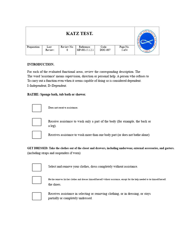 Katz Test PDF | PDF