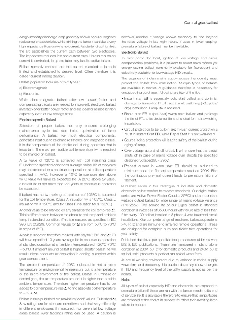 High Intensity Discharge Lamp Ballast Guide | PDF | Science ...