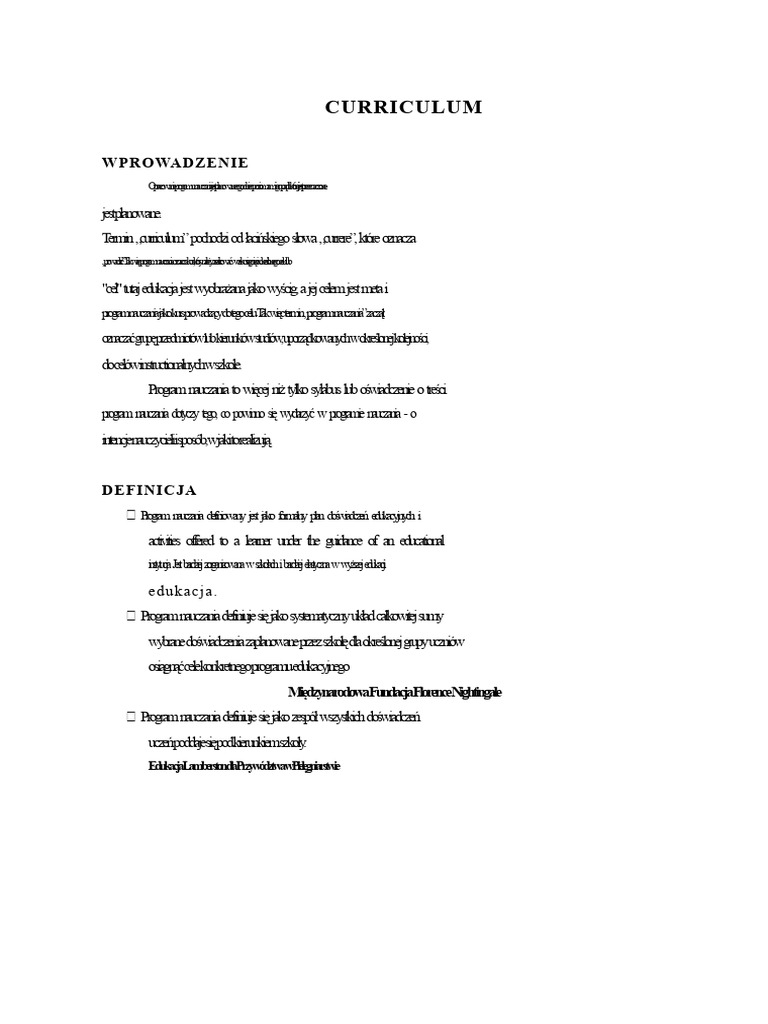 Program Nauczania | PDF