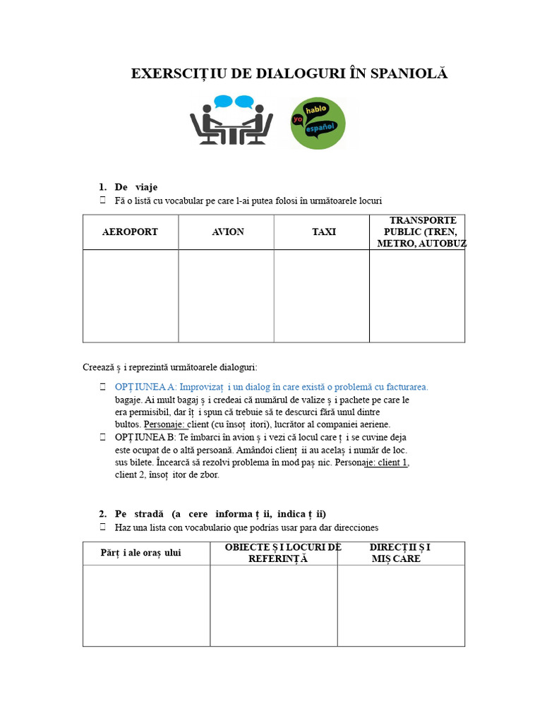 Practicing Dialogues in Spanish | PDF