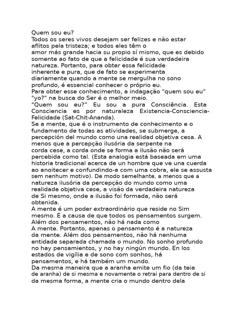 quem sou eu - Ramana | PDF | Mente | Pensamento