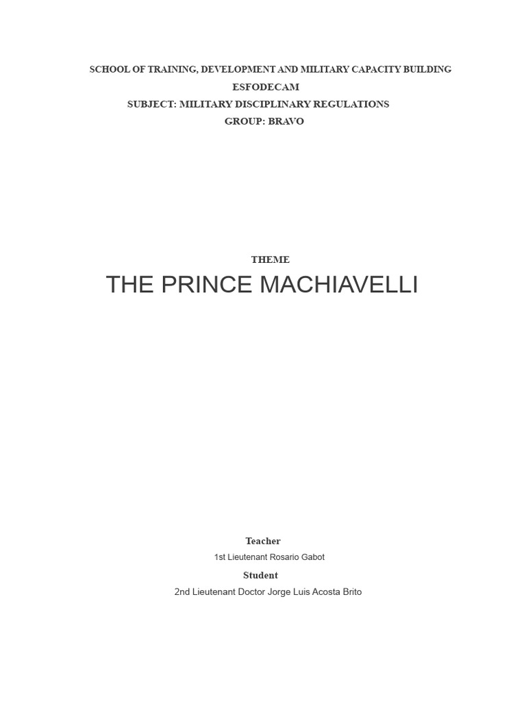 The Prince by Machiavelli | PDF | The Prince | Niccolò Machiavelli