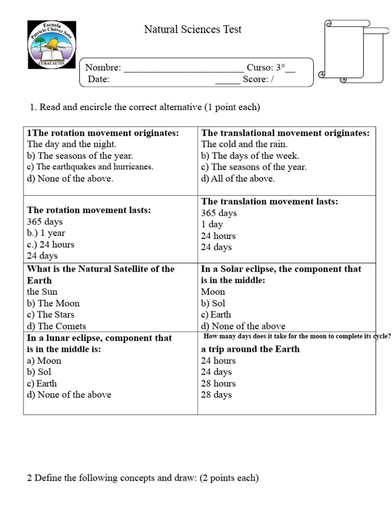Test Rotation and Translation | PDF | Moon | Eclipse