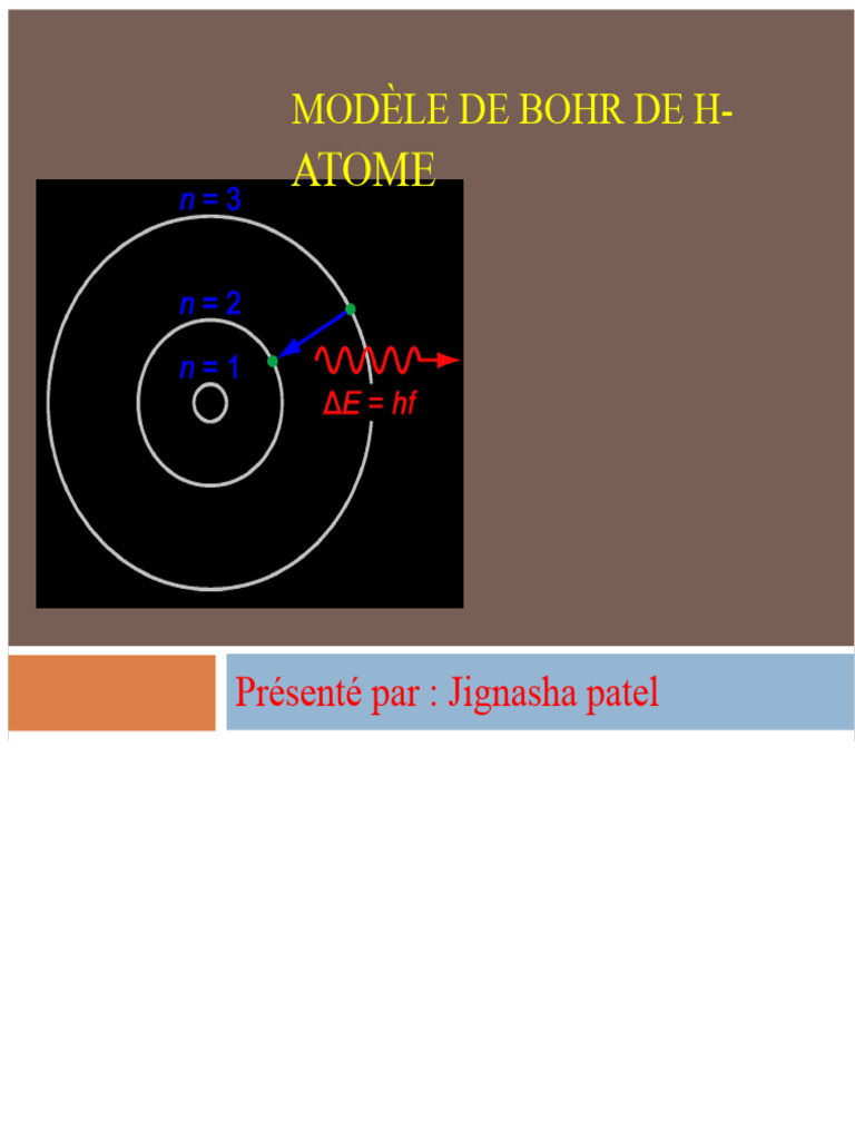 Modèle de Bohr de l'atome d'hydrogène | PDF | Électron | Atomes