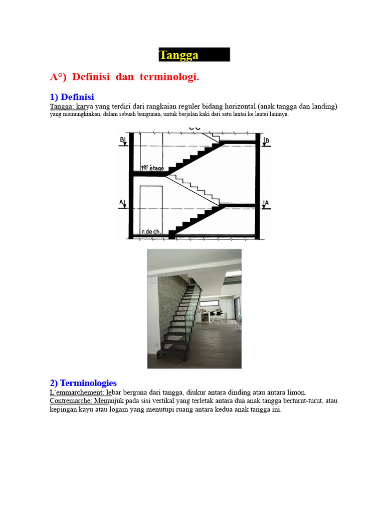 Definisi dan Jenis Tangga dalam Arsitektur | PDF
