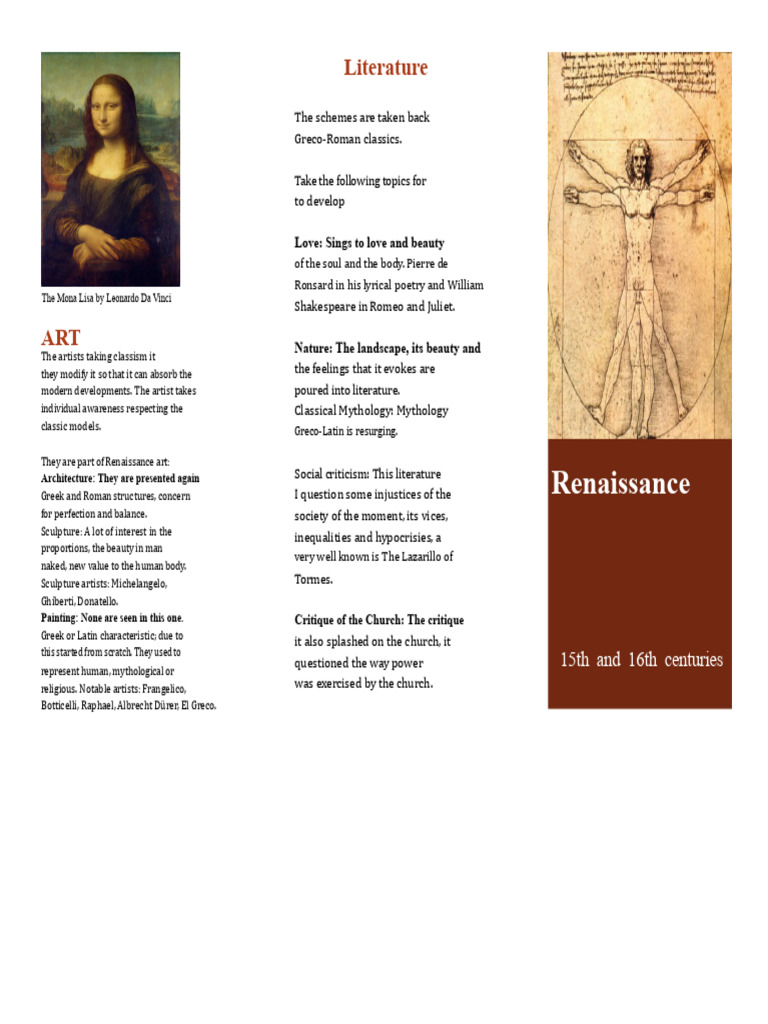 Brochure Renaissance | PDF | Renaissance | Humanism