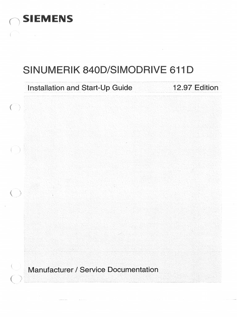 Siemens Sinumerik 840d Simodrive 611d Installation Guide | PDF