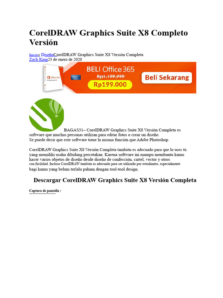 CorelDRAW Graphics Suite X8 Versión Completa | PDF | Microsoft Windows ...